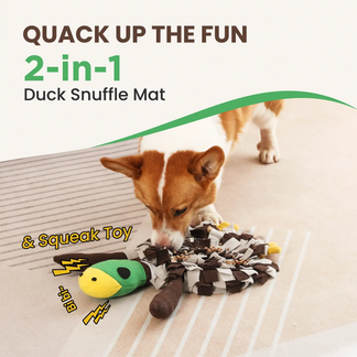 Squeaky Duck Snuffle Mat for Dogs – 2-in-1 Toy & Foraging Fun – LUFTPETS