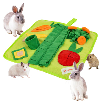 Rabbit Foraging Mat: Interactive Veggie Patch & Snuffle Mat for Bunnie ...